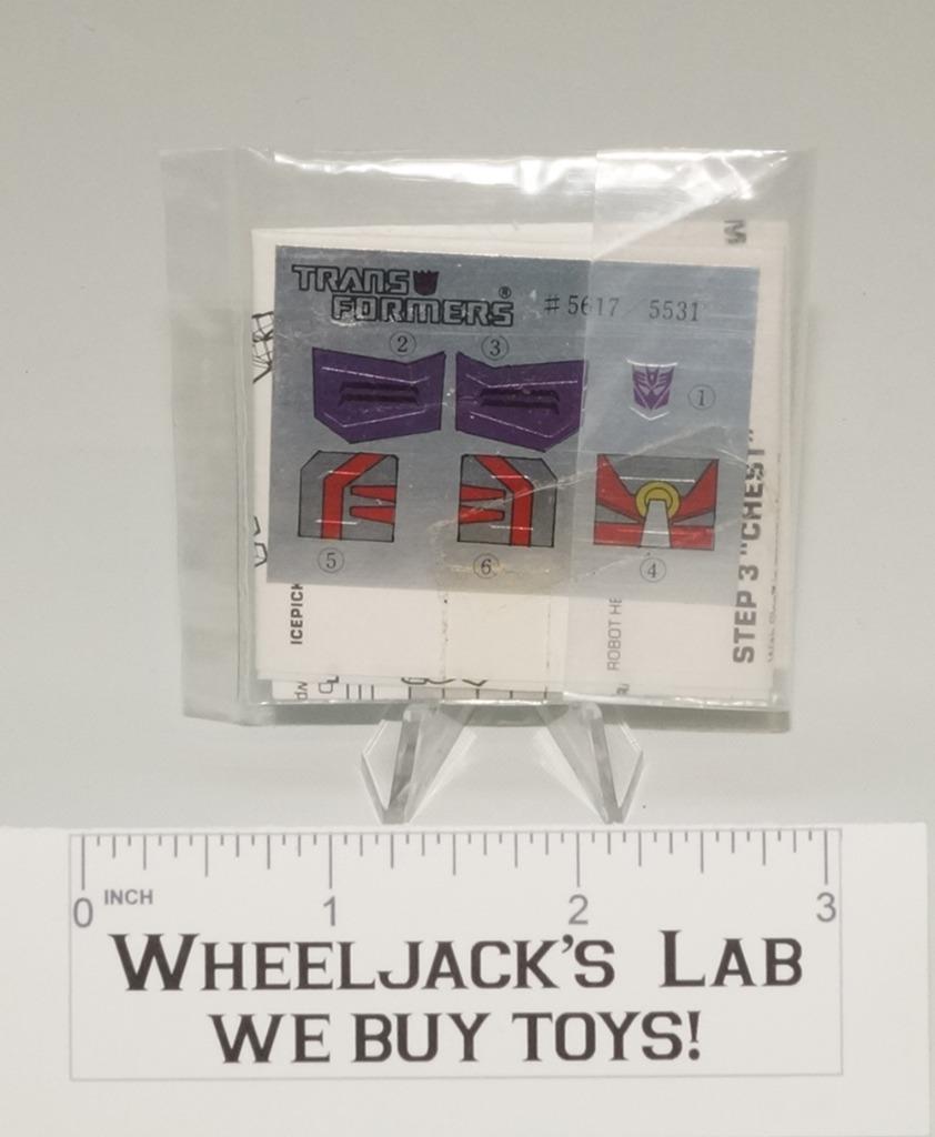 Slog Monstructor SEALED Decal Sticker Sheet Packet G1 Transformers 1989 ...