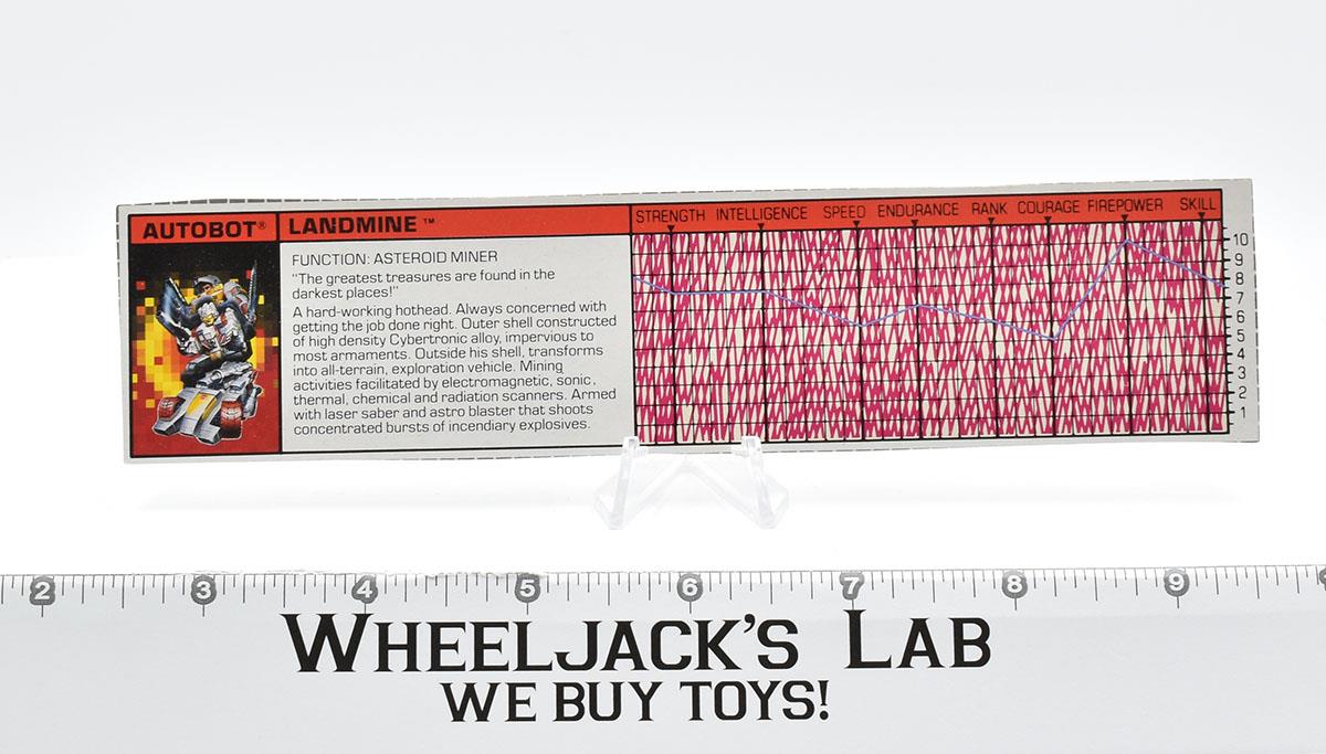 Landmine Pretender Action Figure Tech Spec 1988 Vintage Hasbro G1 ...