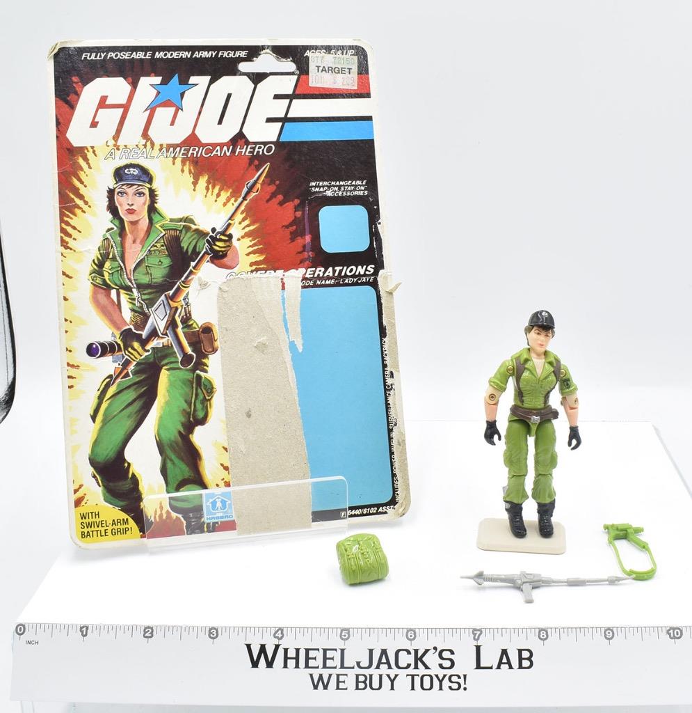 Lady Jaye 100 Complete W CARDBACK GI Joe 1985 Hasbro Action Figure Vintage Wheeljack s Lab