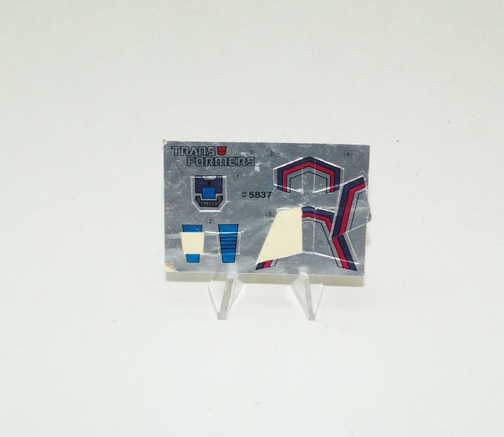 Dogfight PARTIAL Decal Sticker Sheet G1 Transformers 1988 Vintage ...