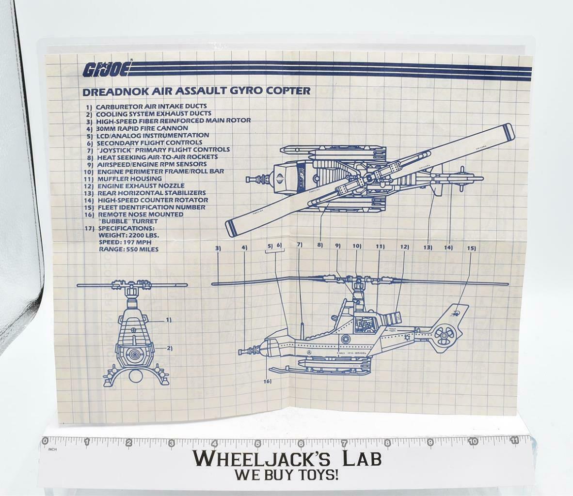 Dreadnok Air Assault Vehicle Blueprints Instructions GI Joe 1986 Hasbro ...