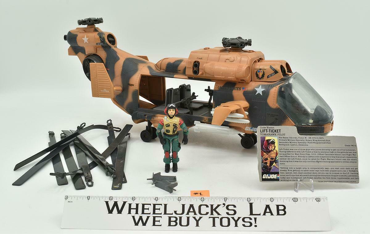 Tomahawk Helicopter W/ Lift Ticket #1 1986 GI Joe Vintage Hasbro Action ...