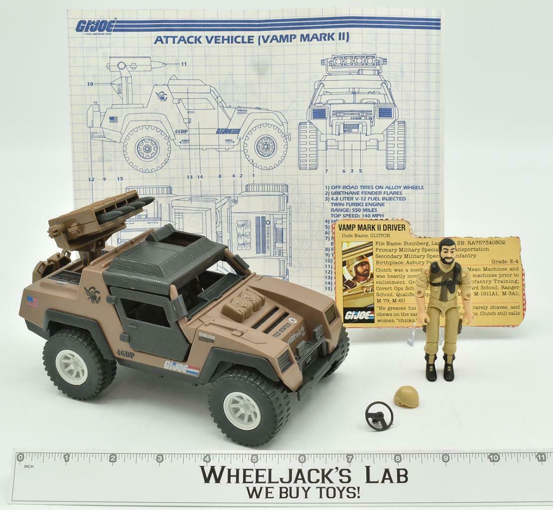 Vamp Mark II & Clutch Attack Jeep Complete 1984 Hasbro Vehicle Vintage ...