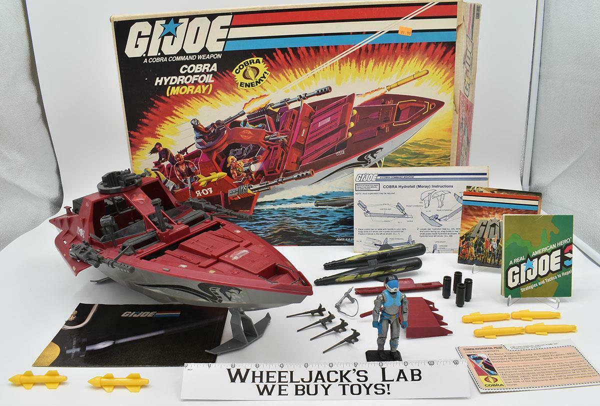 Cobra Moray Hydrofoil 100% Complete W/ Driver & Box GI Joe 1985 Hasbro ...