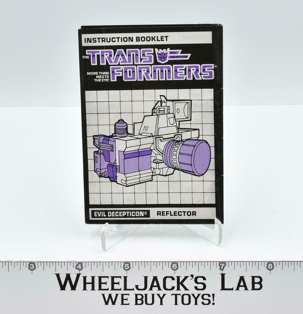 Reflector Action Figure Instruction Manual Booklet 1985 Hasbro G1 ...