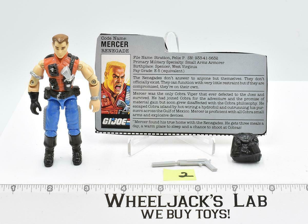 Mercer #2 V1 100% Complete 1987 GI Joe ARAH Vintage Hasbro Action ...