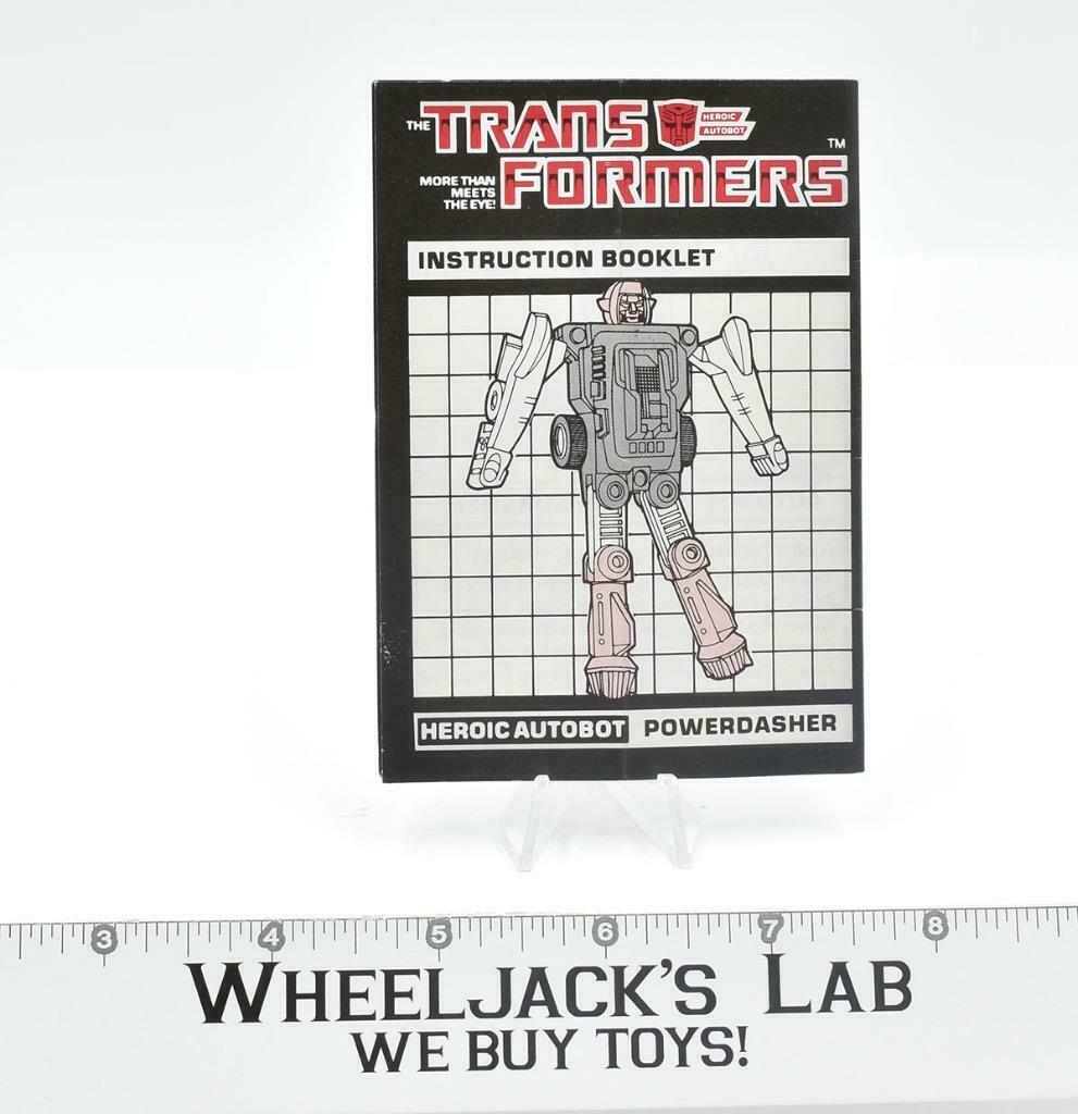 Powerdasher Jet Action Figure Instruction Manual Booklet 1985 G1 ...