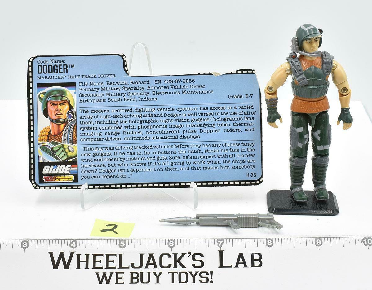 Dodger #2 V1 100% Complete 1987 GI Joe ARAH Vintage Hasbro Action ...