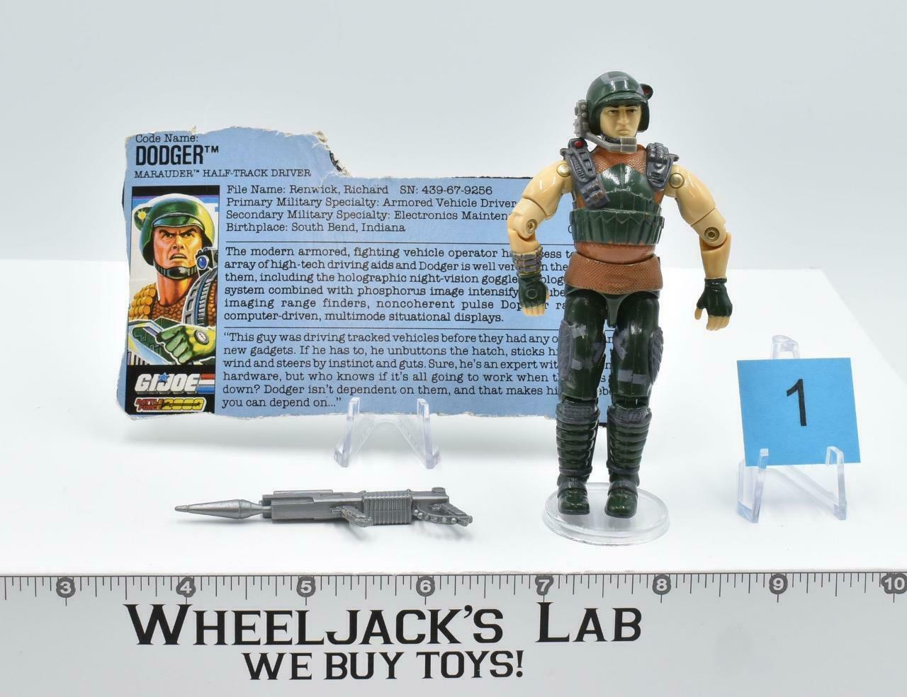Dodger #1 100% Complete 1987 GI Joe ARAH Vintage Hasbro Action Figure ...