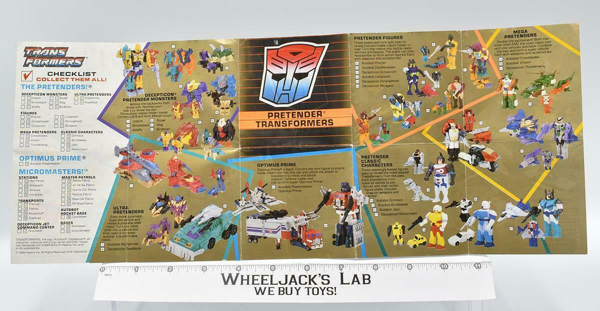 Micromaster & Pretender Checklist Toy Catalog Transformers 1988 Hasbro ...