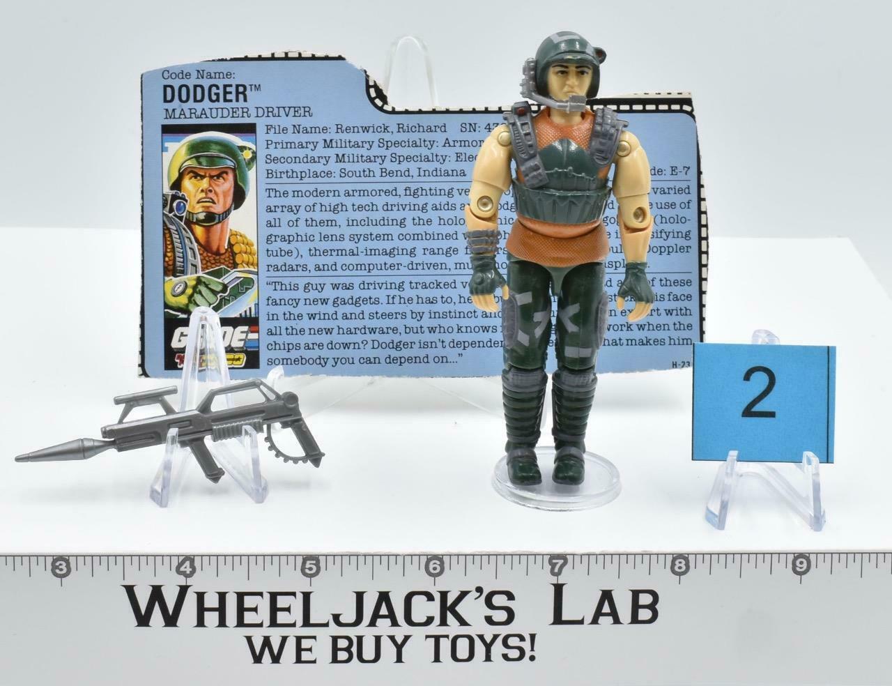 Dodger #2 100% Complete 1987 GI Joe ARAH Vintage Hasbro Action Figure ...