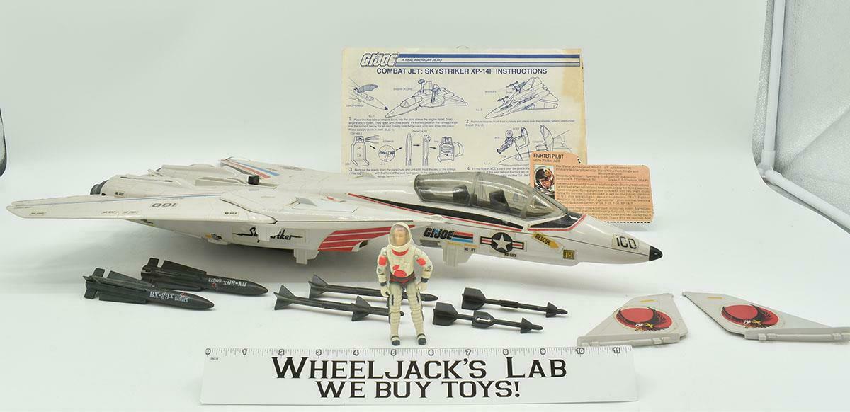 Skystriker XP-14F Combat Jet W/Ace 1983 G.I. Joe Vintage Action Figure ...