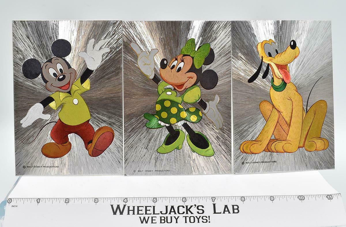 Mickey Mouse Minnie Pluto Walt Disney Dufex Foil Metallic Postcard Set ...