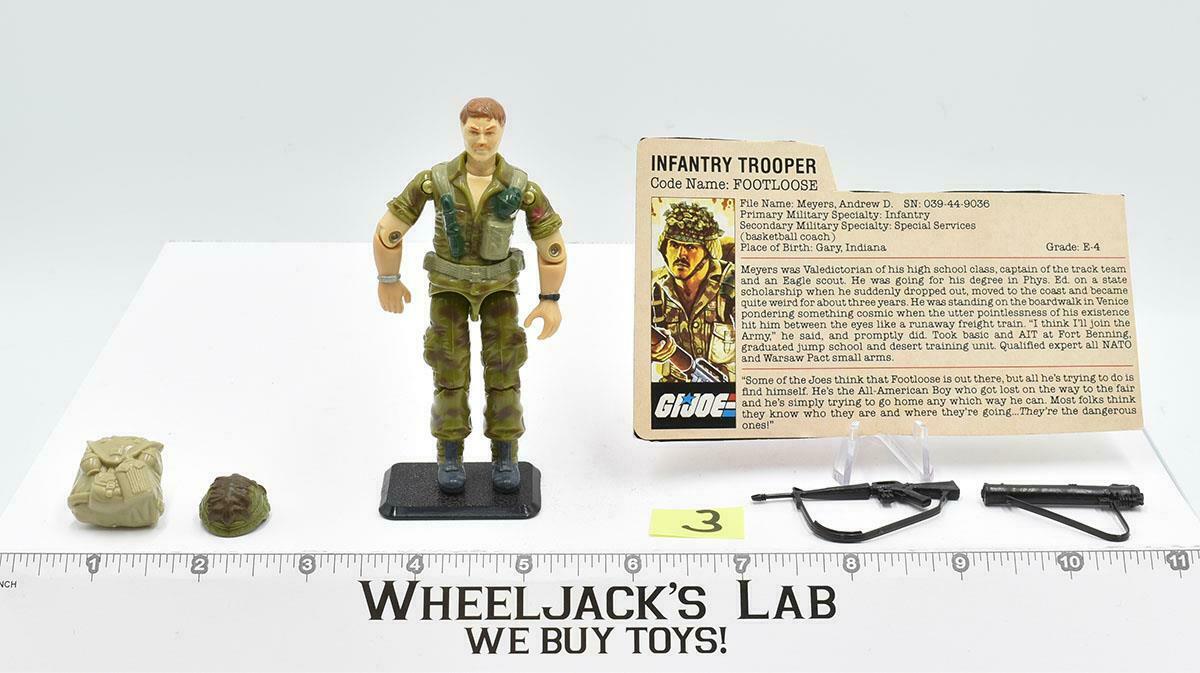 Footloose #3 V1 100% Complete 1985 GI Joe ARAH Hasbro Vintage Action Figure - Wheeljack's Lab