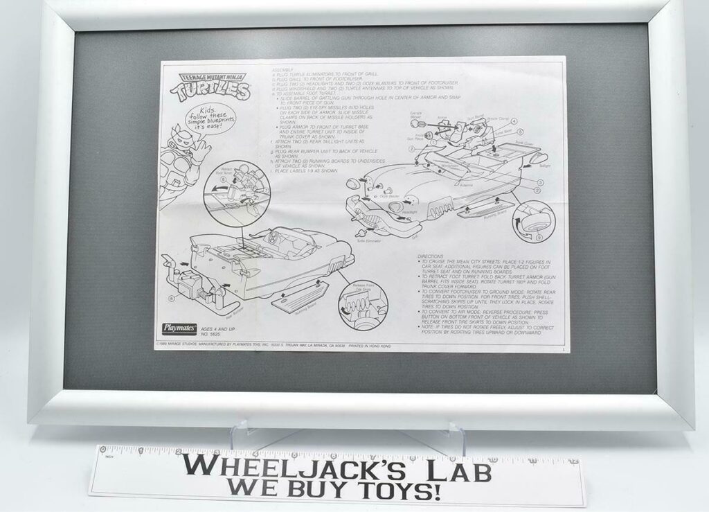 Teenage Mutant Ninja Turtles Blueprint ONLY 1989 Footcruiser 5625 ...