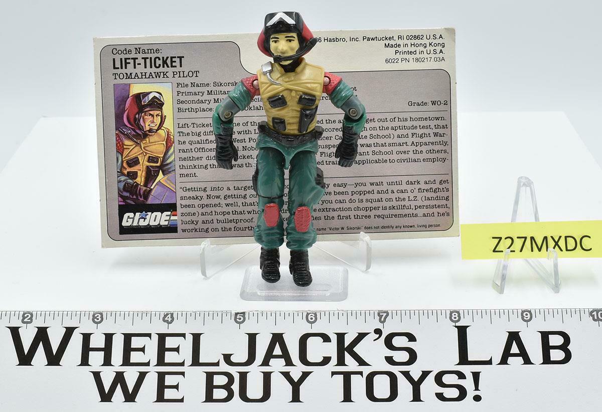 Lift Ticket V1 100% Complete 1986 GI Joe ARAH Hasbro Action Figure NO ...