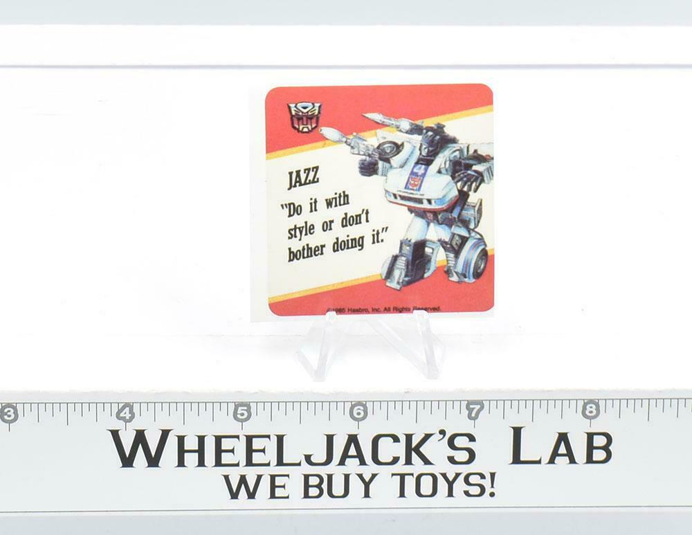 Jazz Transformers Action Trading Card Motto Sticker 1985 G1 Vintage ...