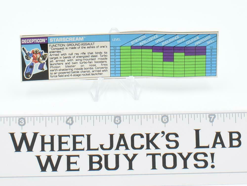 Starscream Action Master Figure Tech Spec 1990 Vintage Hasbro G1 ...