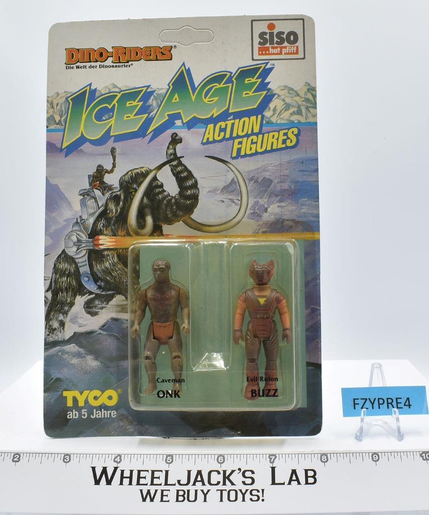 Onk & Buzz Ice Age Dino Riders German Siso 1989 Tyco NEW MOSC SEALED ...