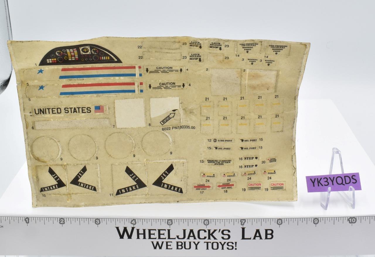 Tomahawk Decal Sticker Sheet G.I. Joe 1986 Hasbro Vintage - Wheeljack's Lab