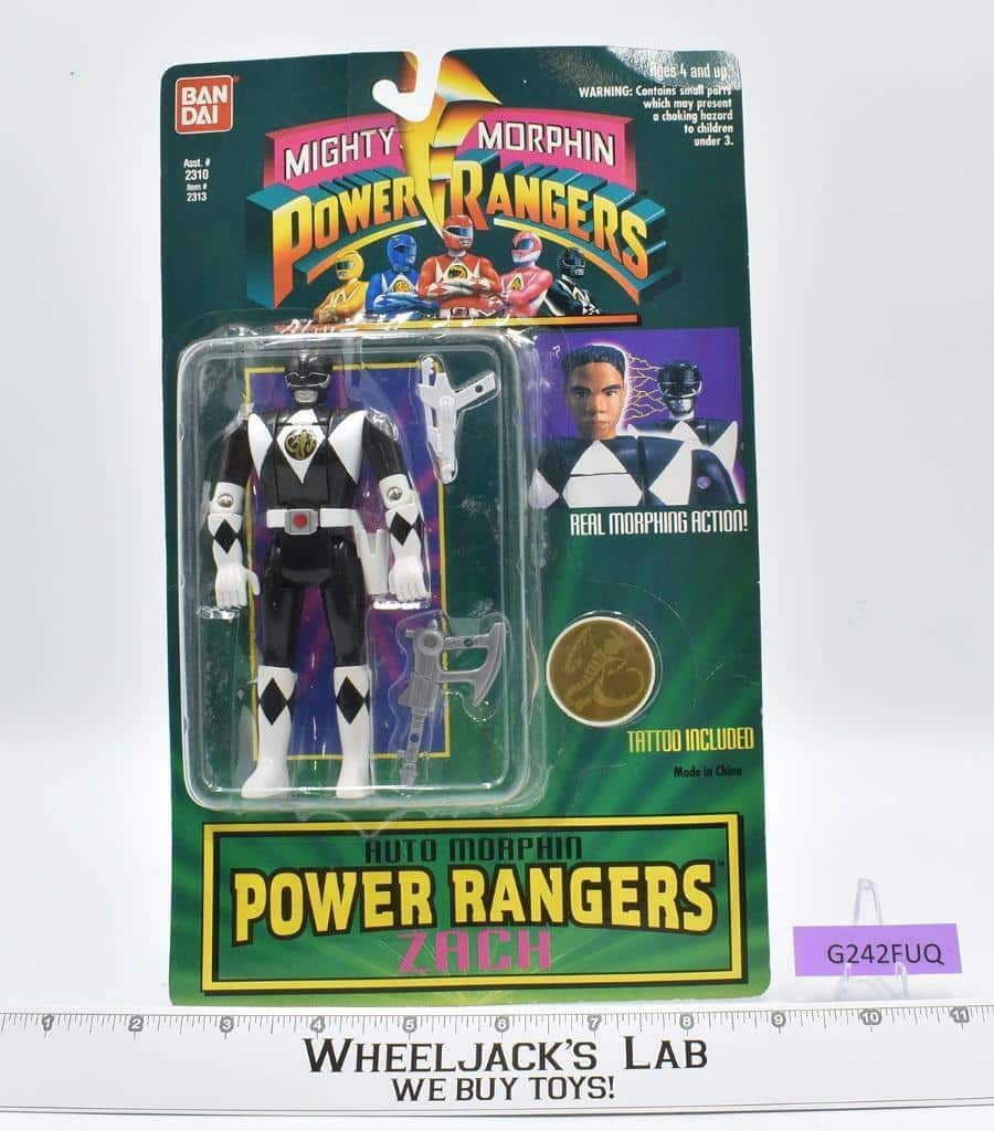 Zach Auto Morphin NEW MOSC Mighty Morphin Power Rangers 1994 Bandai ...