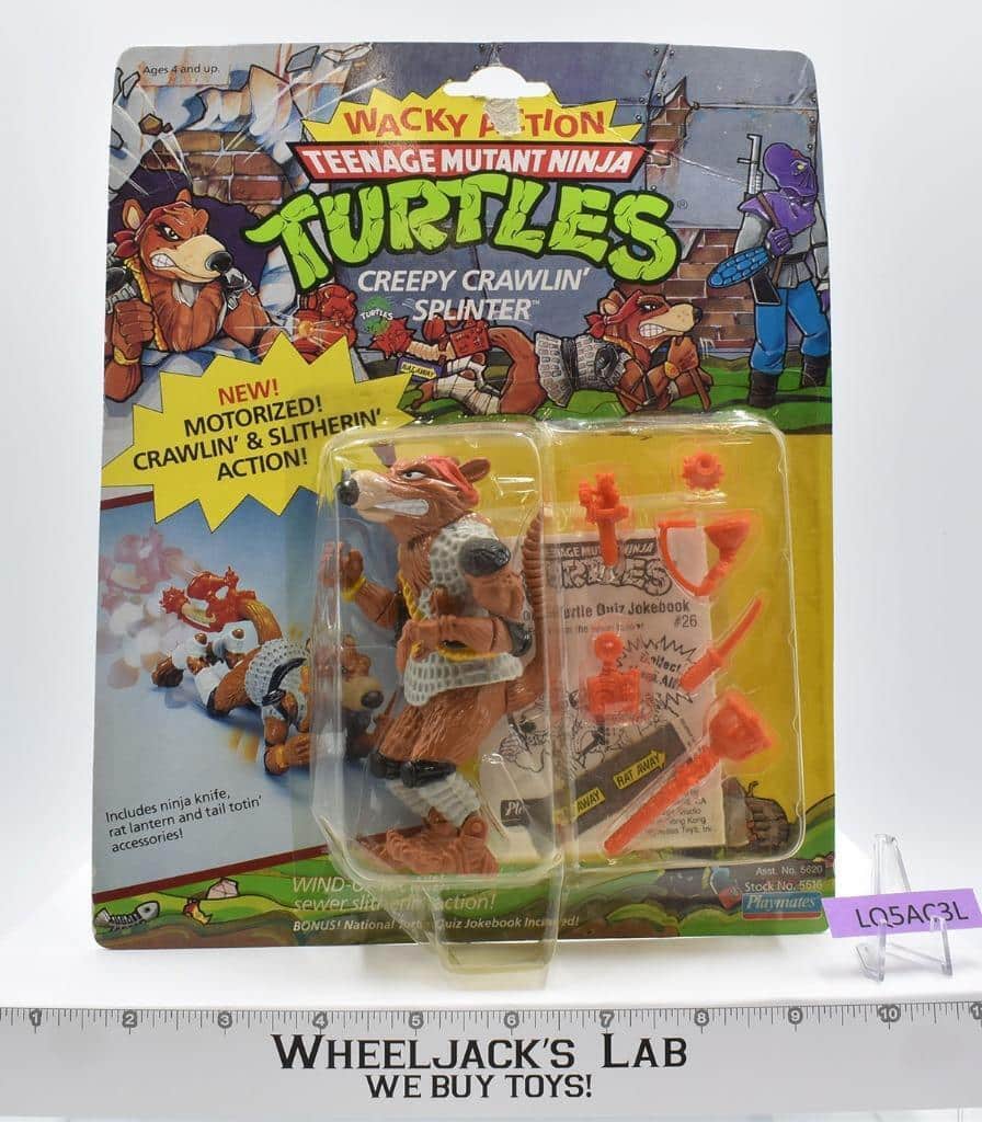 Creepy Crawlin' Splinter MOSC Wacky Action TMNT Playmates 1990 Vintage ...