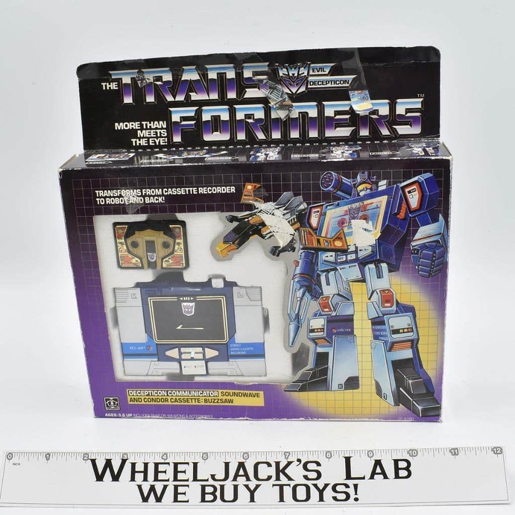 Soundwave UNUSED STICKERS NR MINT FIG W/Box 100% 1984 Vintage G1 ...