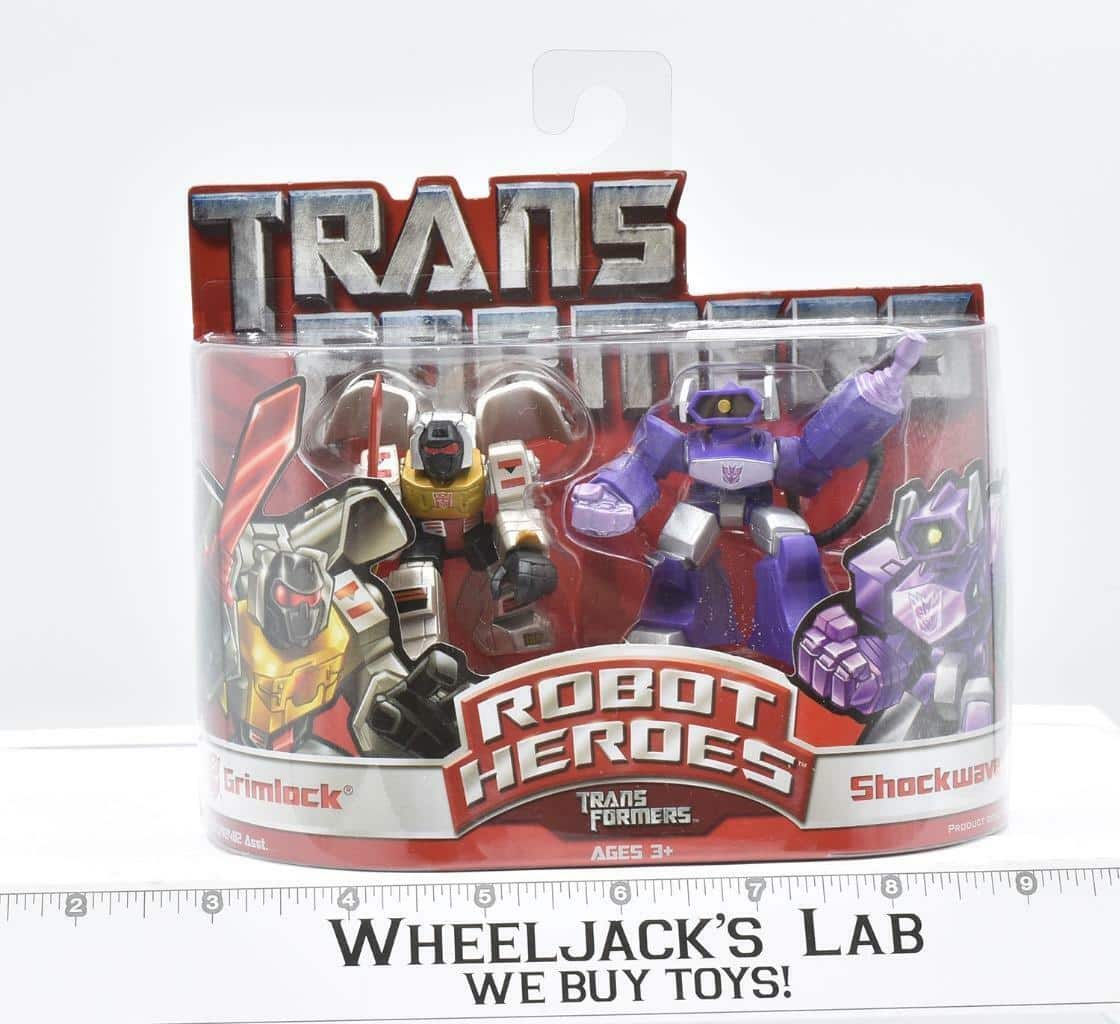 Grimlock & Shockwave Robot Heroes 2006 MOSC Hasbro Transformers Action ...