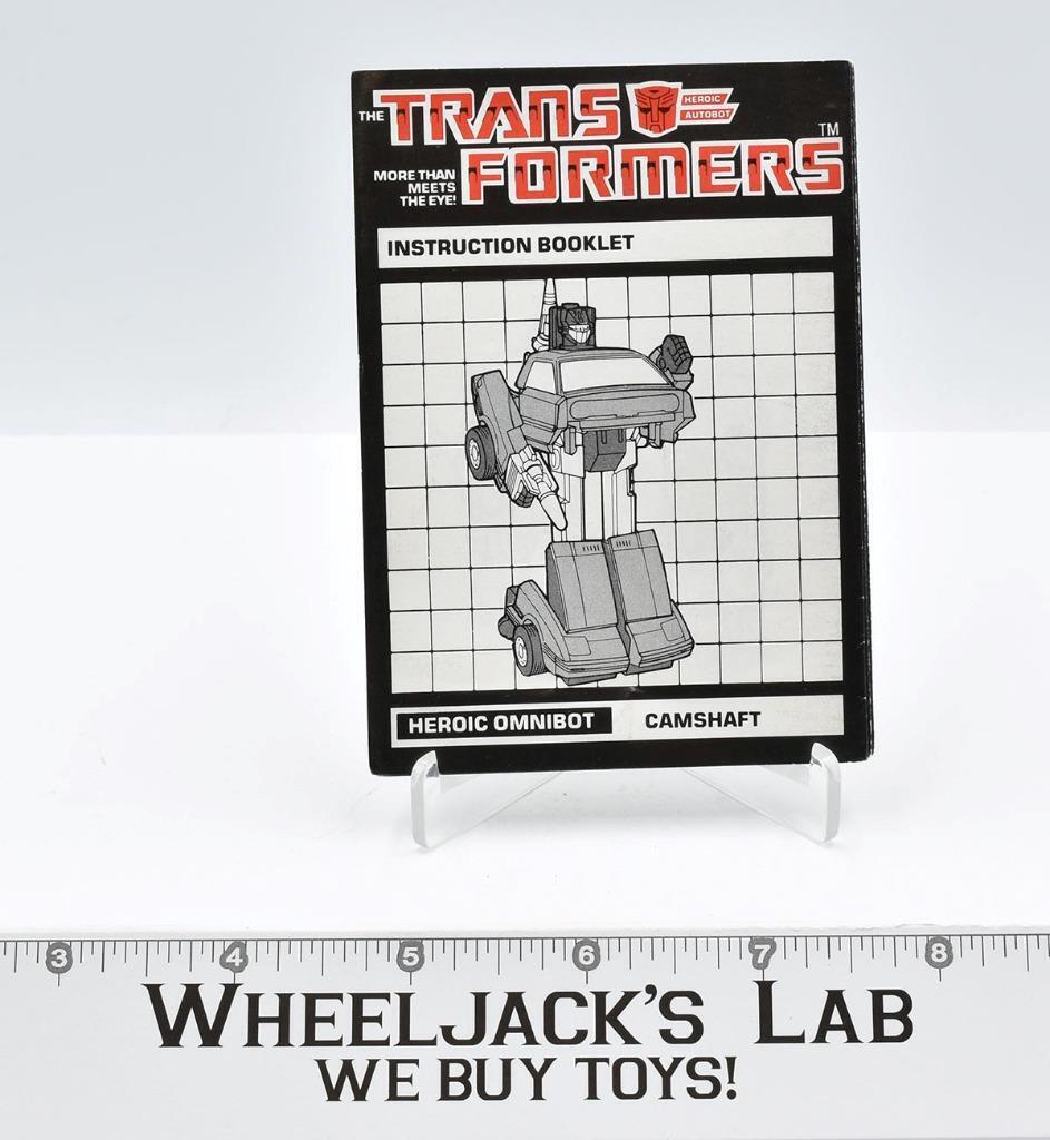 Camshaft Instruction Manual Booklet CANADIAN 1984 Hasbro G1 ...