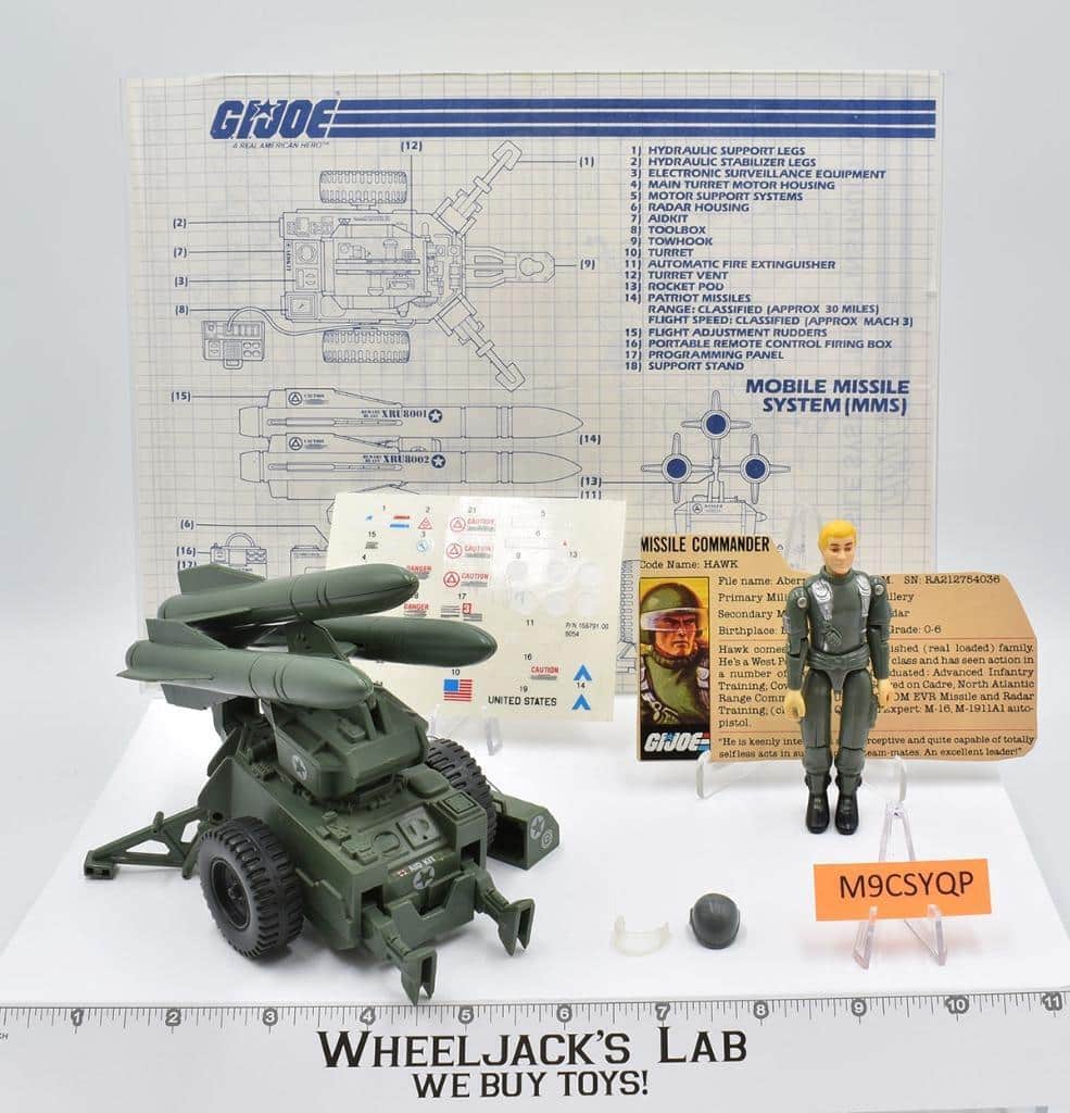 MMS Mobile Missile System W/Hawk 100% Complete GI Joe 1982 ARAH Vintage ...