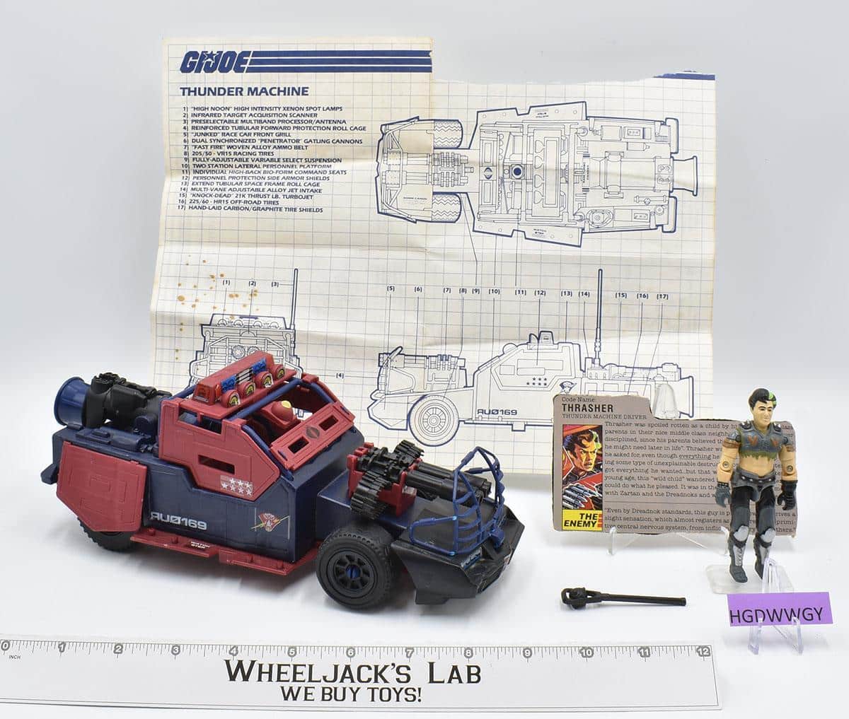 Thunder Machine With Thrasher 1986 G.I. Joe Hasbro Vintage Vehicle ...