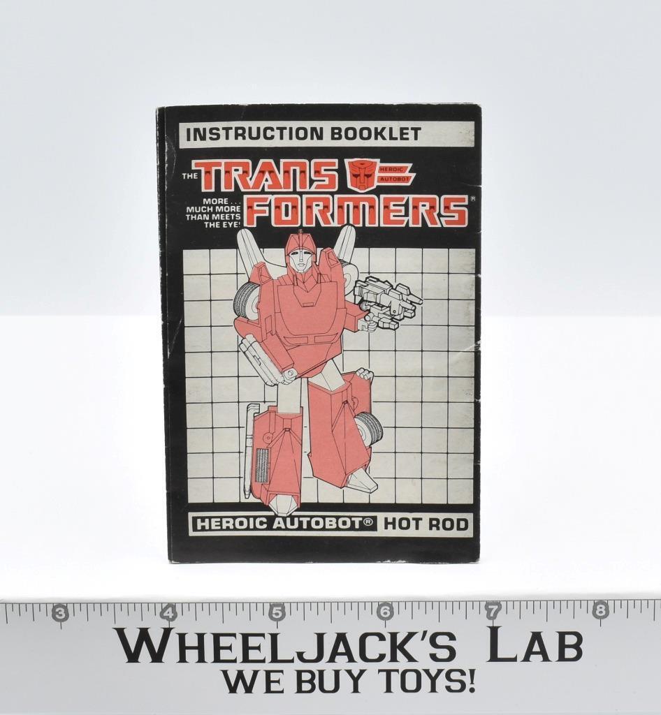 Hot Rod Action Figure Instruction Manual 1986 G1 Transformers ...