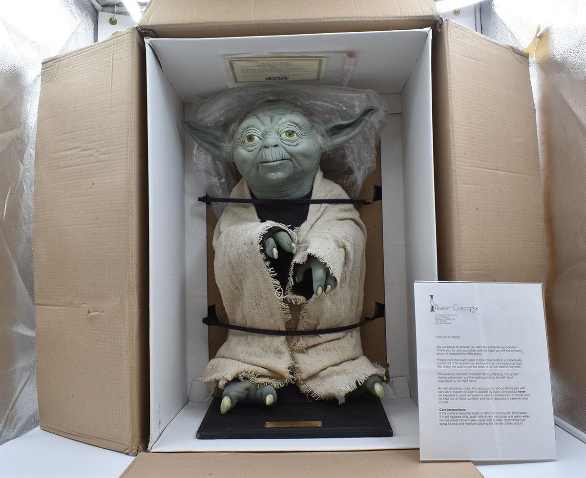 Star Wars Hand Painted Life-Sized Yoda Mario Chiodo Illusive Concepts ...