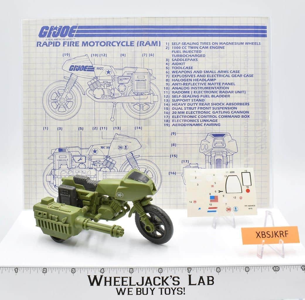 RAM 100% Complete W/PARTIAL STICKER SHEET 1982 GI Joe Hasbro Vintage ...