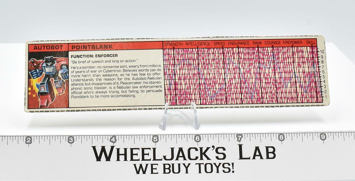 Pointblank Action Figure Tech Spec 1987 Vintage Hasbro G1 Transformers ...