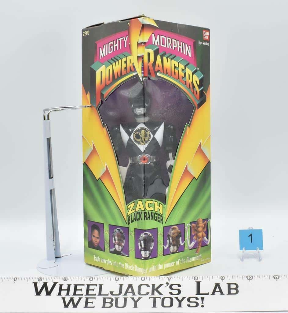 Zach Black Ranger #1 8" NEW MISB Mighty Morphin Power Rangers 1994 ...