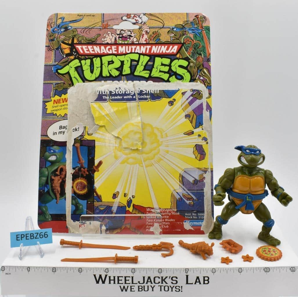 Storage Shell Leonardo W/Cardback 100% Complete TMNT 1991 Playmates ...