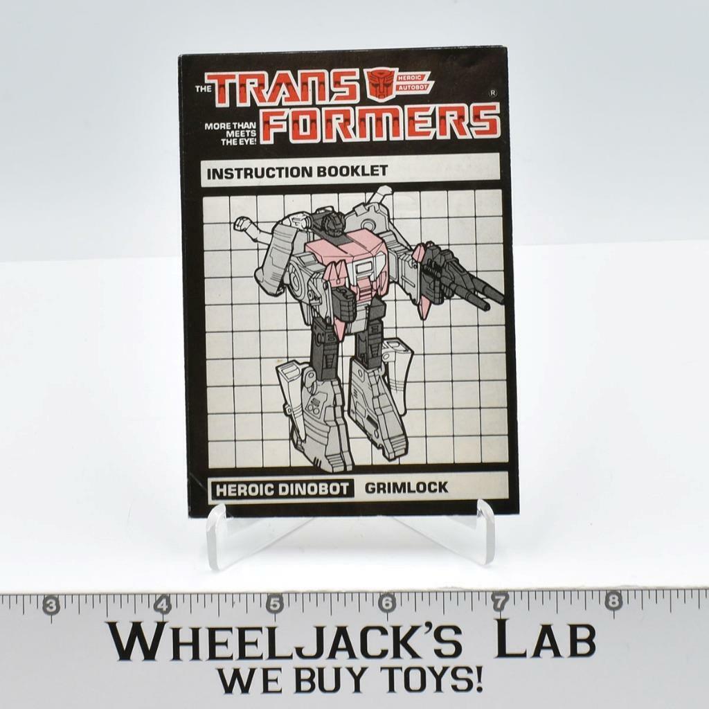 Grimlock Instruction Manual Booklet 1985 Hasbro G1 Transformers ...