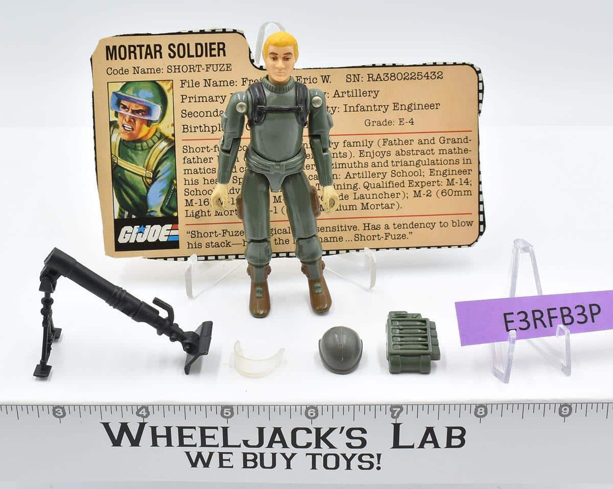 Short Fuze V1 Straight Arms 100% Complete G.I. Joe 1982 Hasbro Figure ...