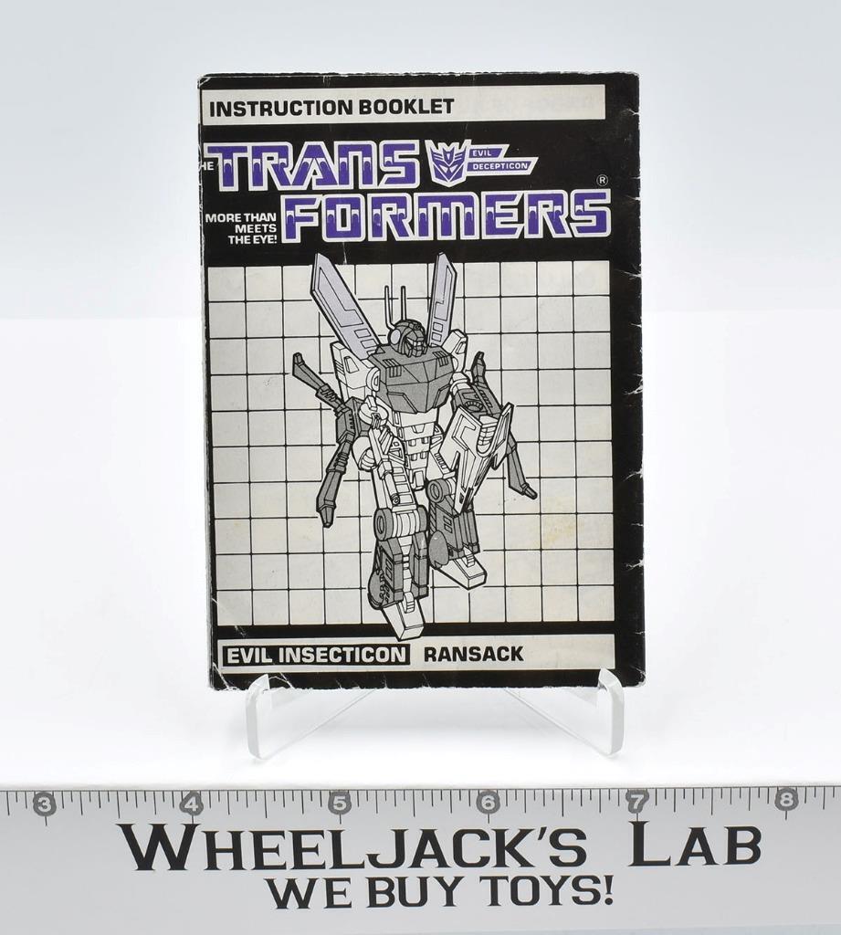 Ransack Action Figure Instruction Manual Booklet 1985 Hasbro G1 ...