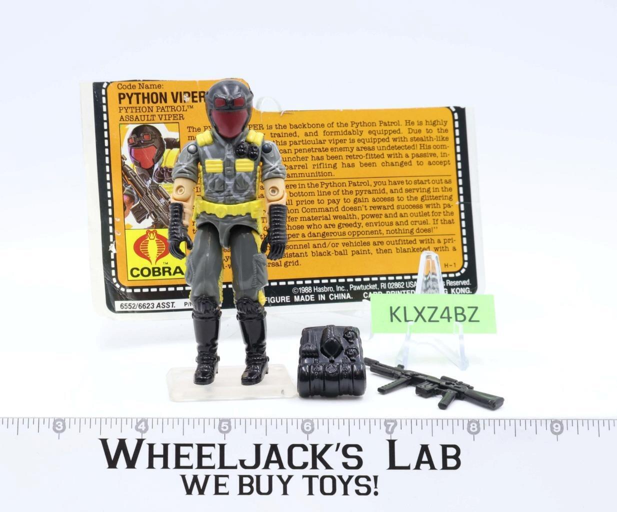 Python Patrol Viper V2 100% Complete G.I. Joe 1989 Hasbro Vintage ...