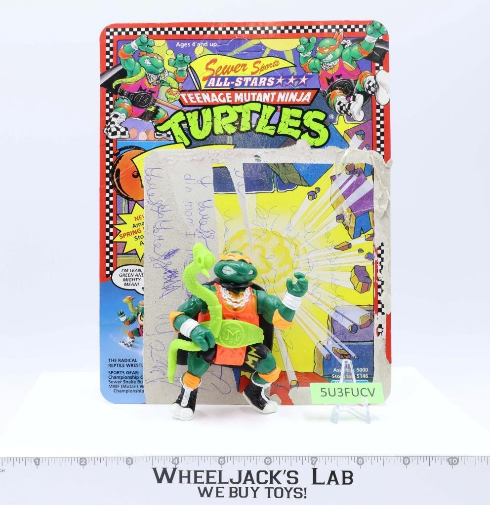 Shell Slammin' Mike W/Card 100% Complete TMNT 1991 Playmates Action ...