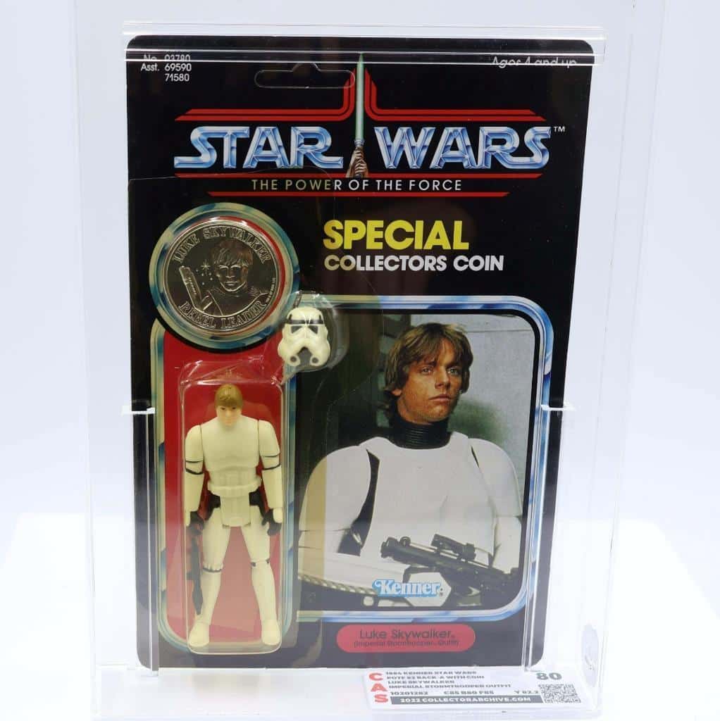 Luke Skywalker Stormtrooper CAS Graded 80 UNPUNCHED 92-Back Star Wars ...