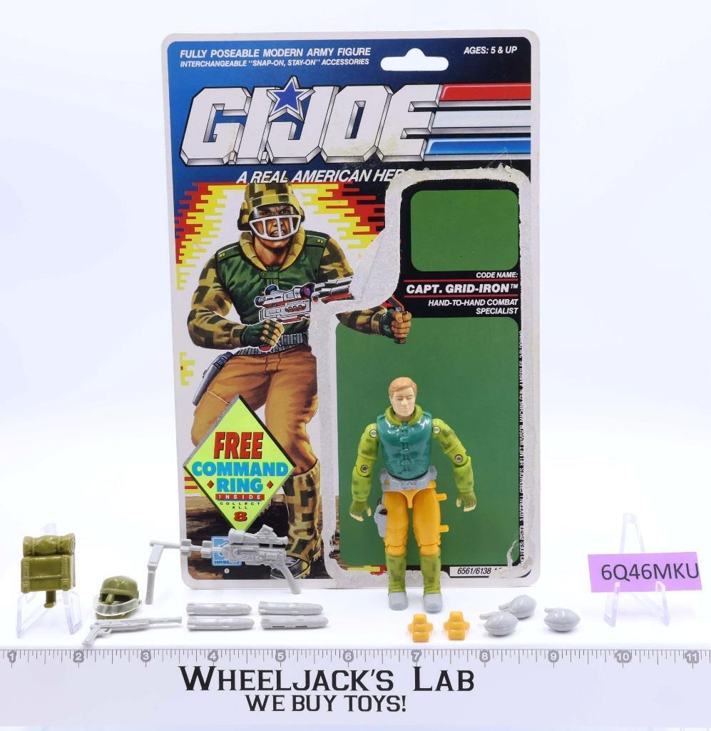 Capt. Grid-Iron V1 100% Complete W/Cardback 1990 GI Joe Vintage Hasbro ...