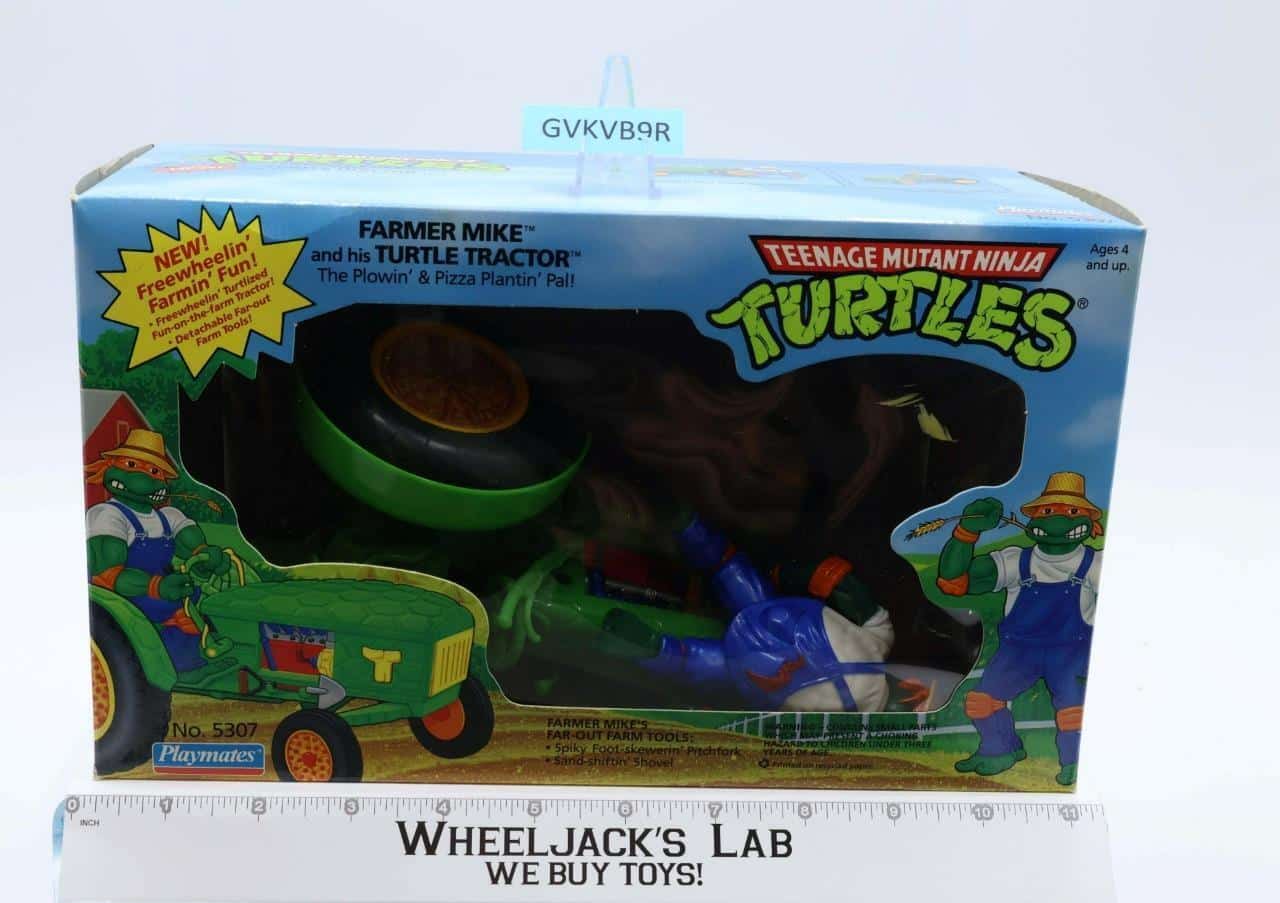 Farmer Mike W/ Turtle Tractor 100% Complete TMNT 1993 Playmates Figure ...