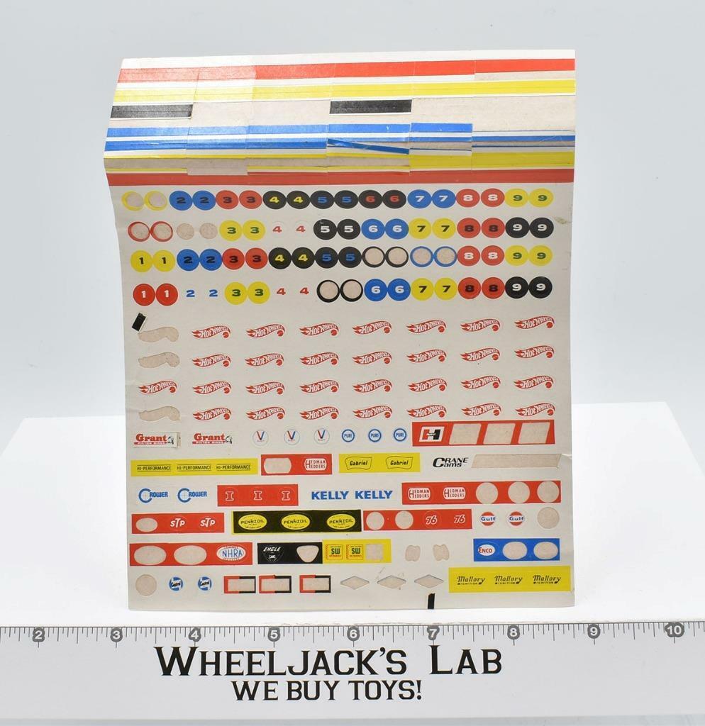 Hot Wheels Sticker Sheet 1970 Mattel Vintage - Wheeljack's Lab