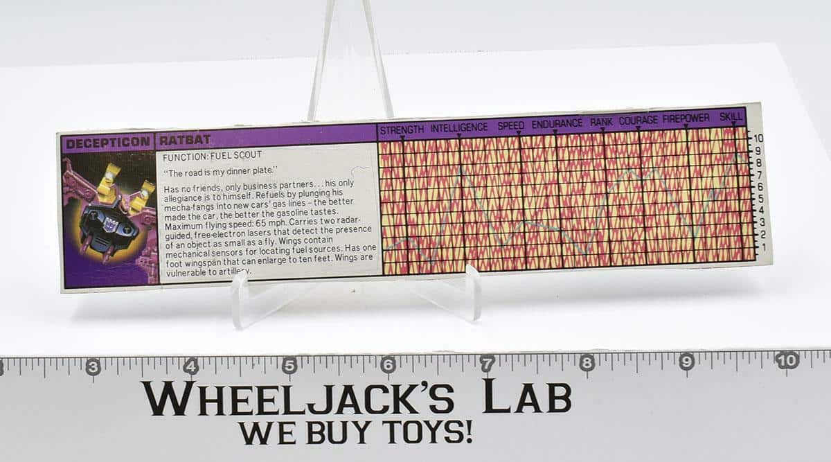 Ratbat Action Figure Robot Tech Spec 1986 Hasbro G1 Transformer ...