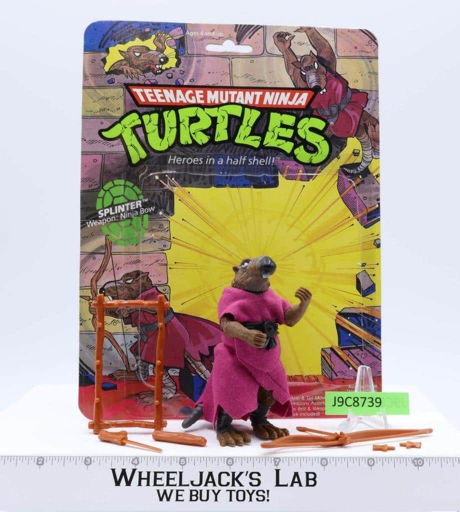 Splinter HARD HEAD 100% Complete W/Card TMNT 1988 Playmates Action ...