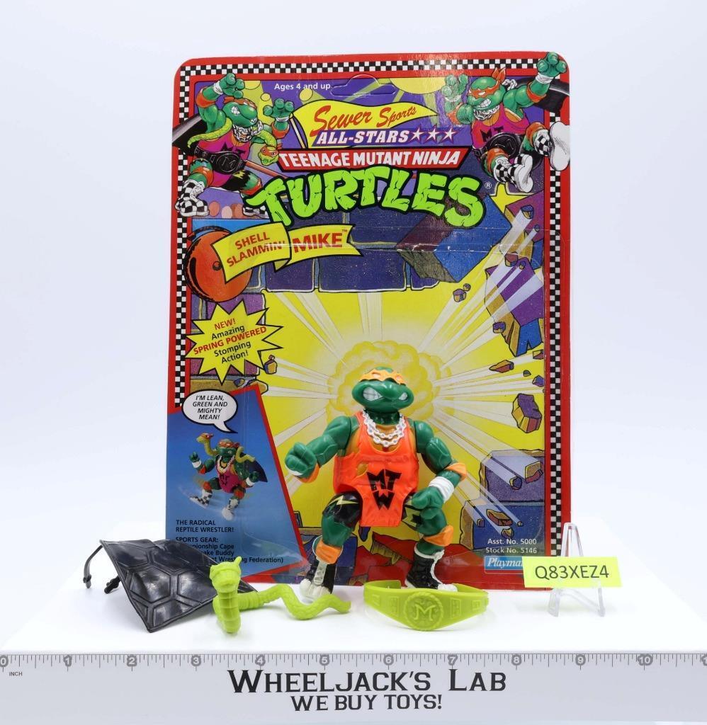 Shell Slammin' Mike W/Card 100% Complete TMNT 1991 Playmates Action ...