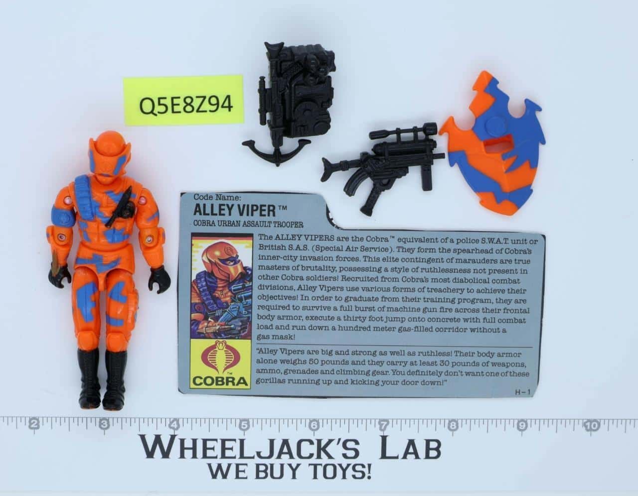 Alley Viper V1 100% Complete G.I. Joe 1989 Hasbro Vintage Action Figure ...